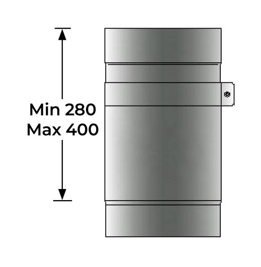 31-150-013 - Adjustable Pipe 250-400mm - Ø 150mm | Croydon Fireplaces